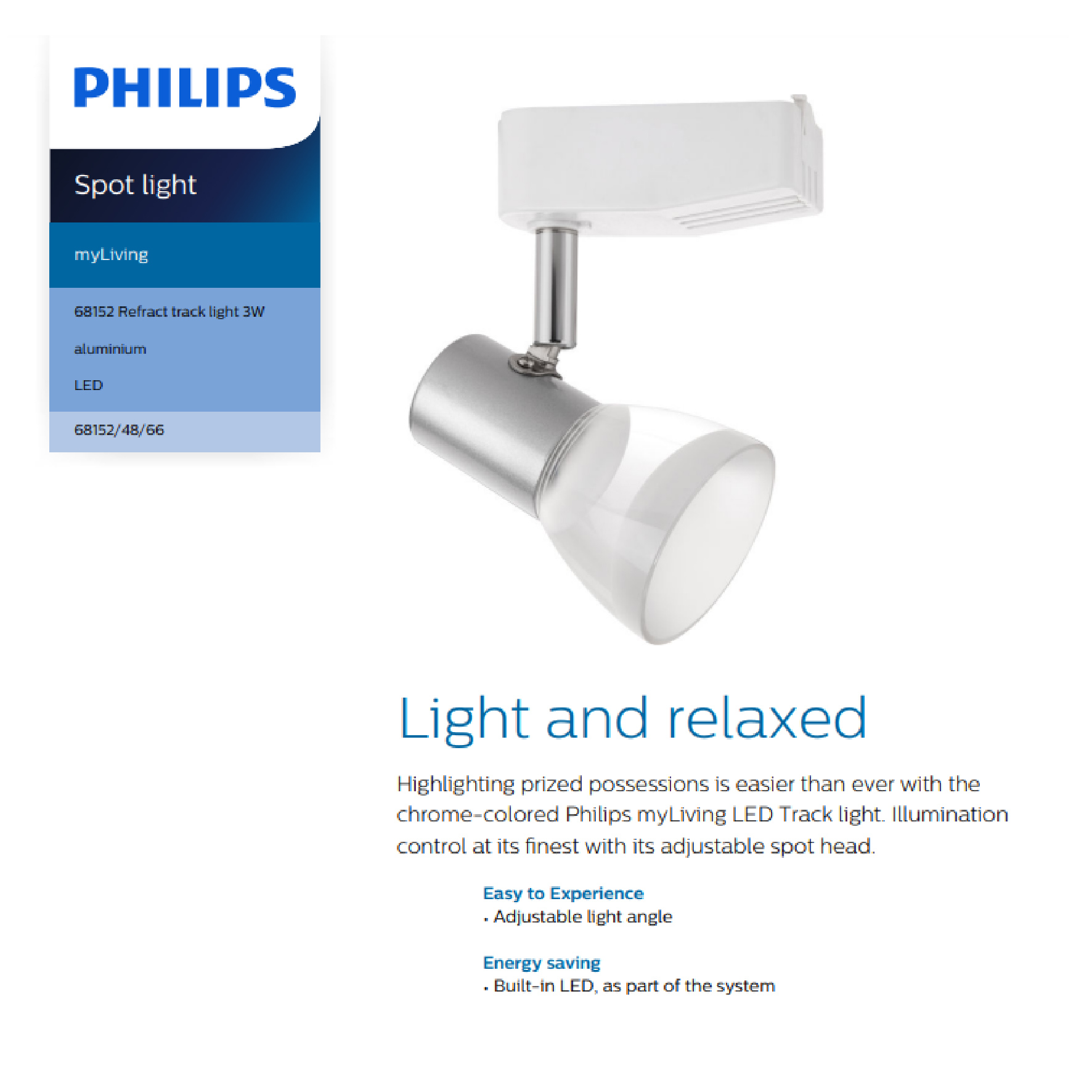 [Sale] Philips 68152 MyLiving Refract Track Spotlight Contemporary 3w ...